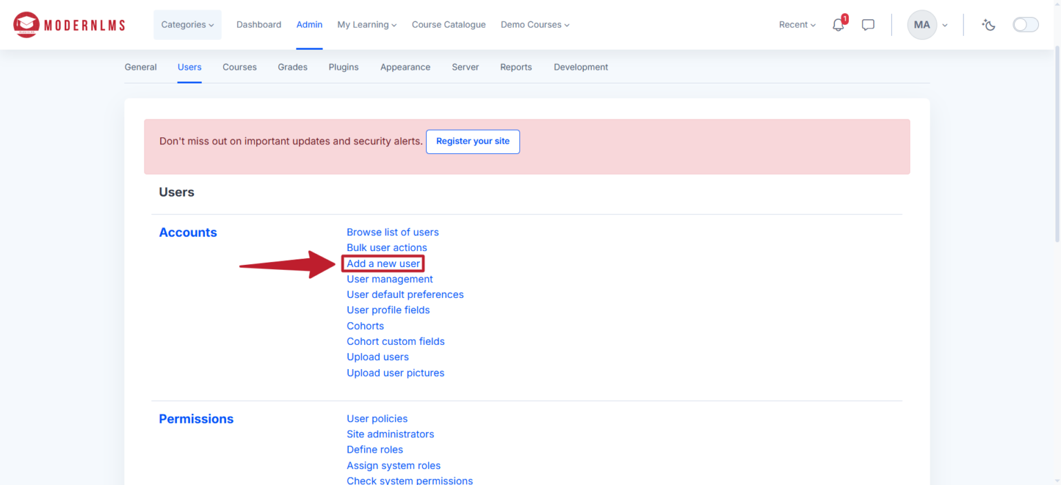 Add User Manually – ModernLMS Documentation